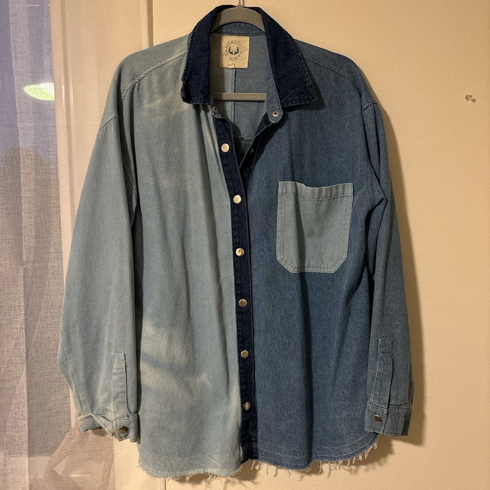 Two Tone Denim Shirt Jacket - Gem